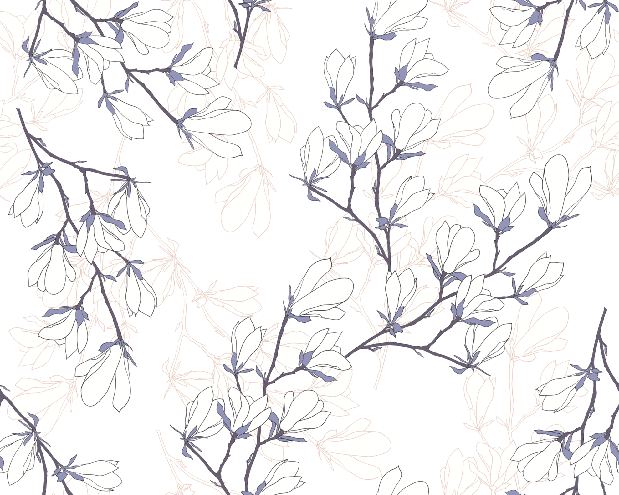 Magnolia Floral Pattern - Pickawall