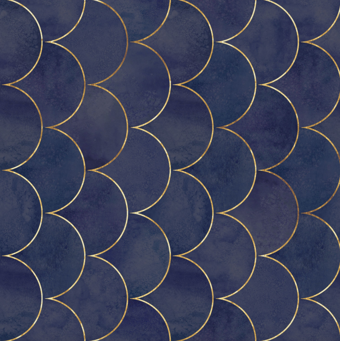 Navy and Gold Fishscale - Pickawall