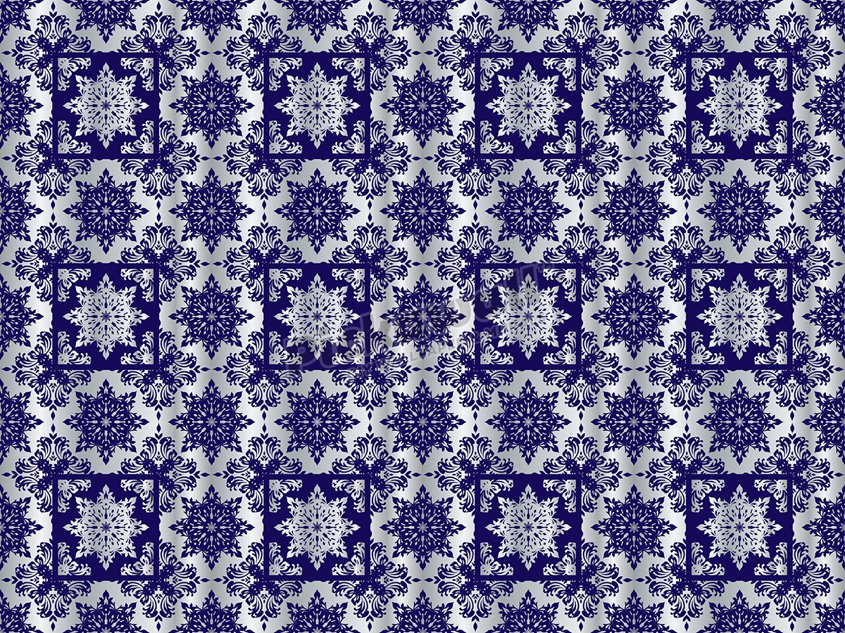 Blue and white tile, damask - Pickawall